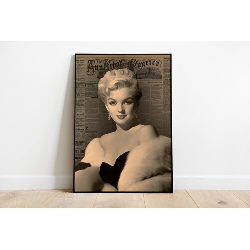 Плакат "Мэрилин Монро " / Формат А3 / 1 шт. (30х42 см) / Интерьерный постер с черной рамкой