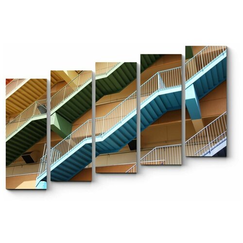Модульная картина Цветные лестницы120x84