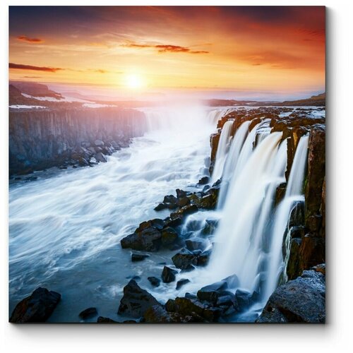 Модульная картина Красивейший водопад Сельфосс, Исландия 100x100