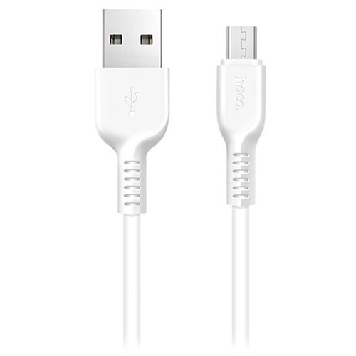 Кабель USB-A - Micro-USB Hoco / 1 метр / 2.4A / зарядка и передача данных / белый