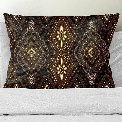 Подушка декоративная / Марокканские узоры, велюр / Горький шоколад / подарок / подушка диванная / подушка для интерьера.