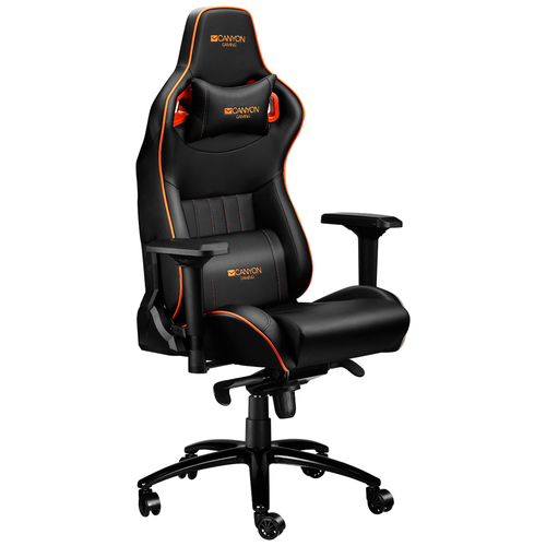 Компьютерное кресло Canyon Corax CND-SGCH5 игровое, обивка: искусственная кожа, цвет: черно-оранжевый