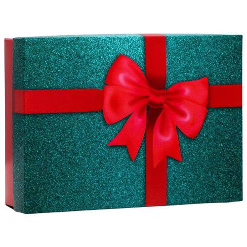 Коробка подарочная Upak Land «Бант», 21 х 15 х 5 см, зеленый/красный