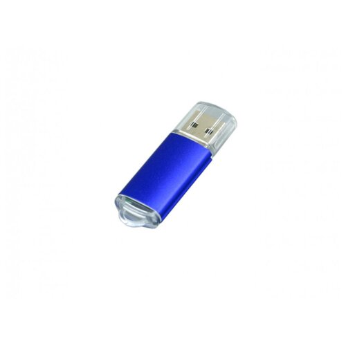 Металлическая флешка с прозрачным колпачком (32 Гб / GB USB 2.0 Синий/Blue 018 Модель 120)