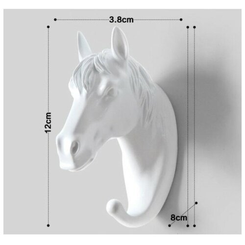 Декор настенный-вешалка "Конь" 12 x 3.8 см, белый 7422144