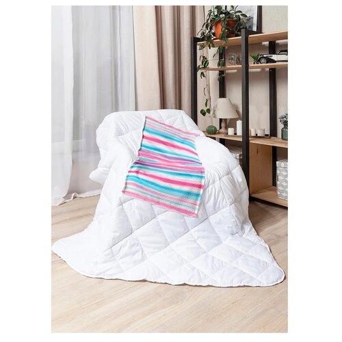 Подушка-одеяло трансформер 2в1 Ambesonne "Красочный шлейф", подушка 50x50 см, одеяло белое в развернутом виде 150x200 см