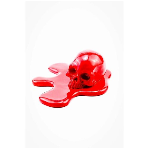 Интерьерное декоративное настольное украшение из стеклопластика статуэтка/фигурка малый череп Таящий