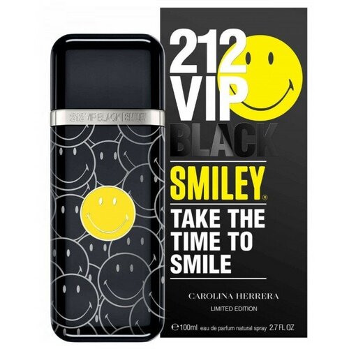 Carolina Herrera мужская парфюмерная вода 212 VIP Black Smiley Limited Edition, США, 100 мл