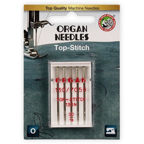 Иглы для быт. шв. машин ORGAN TOP-STITCH 5 шт в блистере 5600090BL № 90