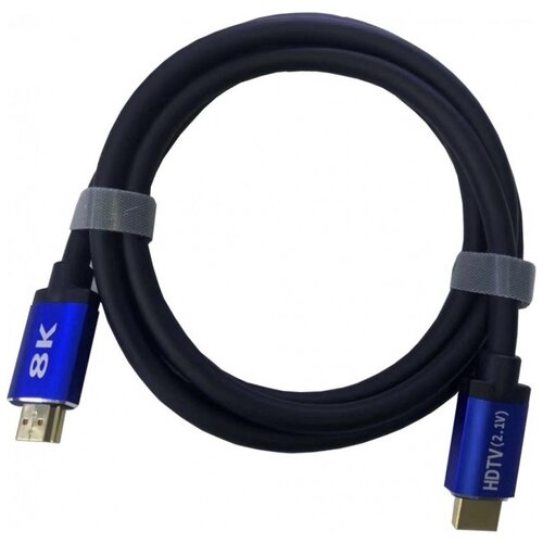 Кабель Atcom HDMI - HDMI (AT888) 2.1, 2 м, Черный с синими разъемами