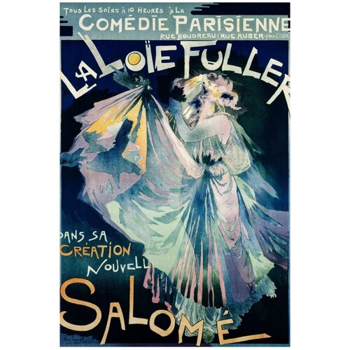 Постер / Плакат / Картина Афиша - Комедия Парижанка с портретом Луи Фуллер 60х90 см в раме