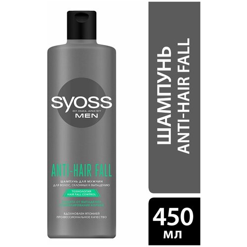 Шампунь для волос Syoss Men Anti-Hair Fall для волос склонных к выпадению 450мл 2 шт