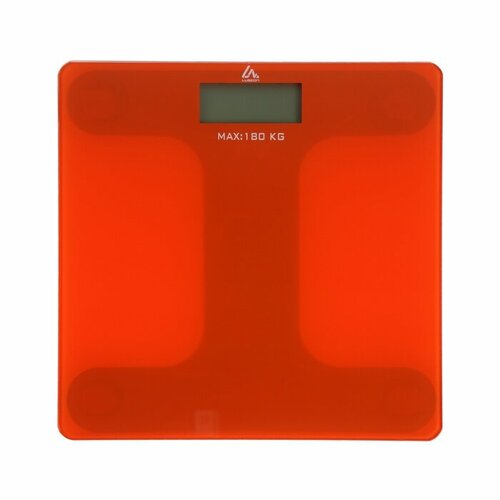 Весы напольные Luazon LVE-006, электронные, до 180 кг, 2хAAА (не в комплекте), оранжевые (комплект из 2 шт)