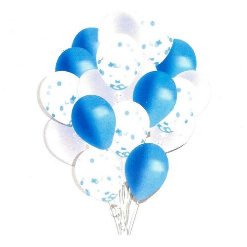 Букет из шаров "Мечта романтика", латекс, с конфетти, синий, набор 18 шт./В упаковке шт: 1