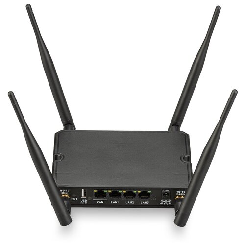 Wi-Fi роутер KROKS Rt-Cse m12-G (SMA-female), черный