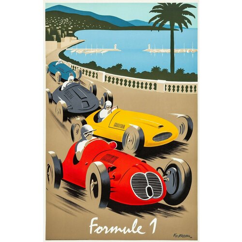 Плакат, постер на холсте Formula 1. Размер 21 на 30 см