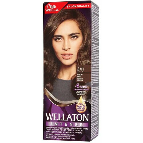 Wellaton стойкая крем-краска для волос, 4/0 Тёмный шоколад - 1 шт