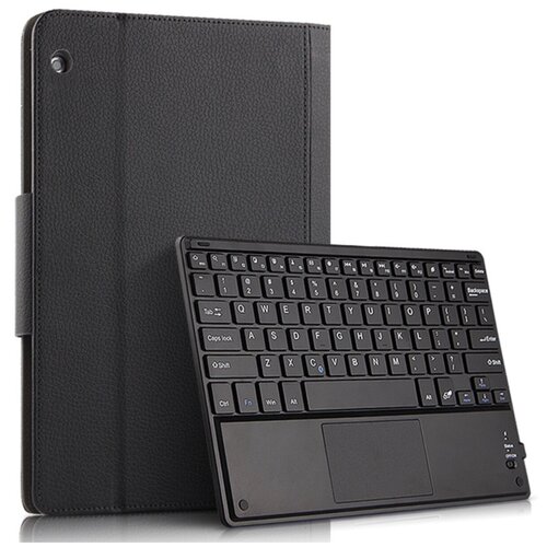 Чехол-клавиатура MyPads для Lenovo Tab M10 + Plus TB-X606F/M съёмная беспроводная Bluetooth-клавиатура черная кожаная + гарантия + русские буквы
