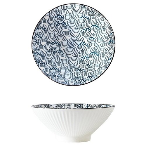Тарелка глубокая суповая ZDK Kitchen, Japanese Collection, глубокая, цвет голубой, D20см (спирали), 1шт