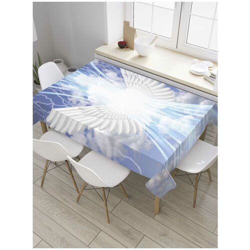 Скатерть прямоугольная JoyArty на кухонный стол "Ангельский пегас" из оксфорда, 120x145 см