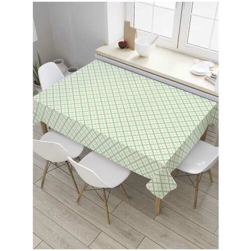 Скатерть прямоугольная JoyArty на кухонный стол "Бесцветный аргайл" из оксфорда, 120x145 см
