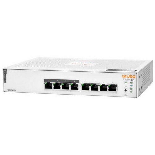 JL811A HPE Коммутатор Aruba Instant On 1830 8G Web-managed 4p Class4 PoE 65W fanless Switch