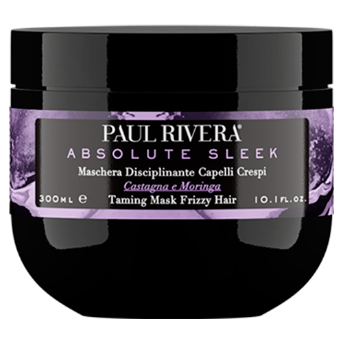 PAUL RIVERA ABSOLUTE SLEEK FRIZZY HAIR MASK, 300 ML-Дисциплинирующая маска для кудрявых волос с экстрактами каштана и моринги, 300 мл