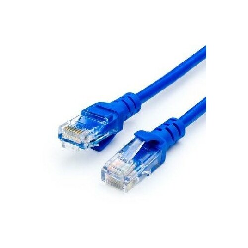 Патч-корд ATCOM (АТ9163) патч-корд литой, UTP, RJ45, Cat.5e - 5 м синий (10)