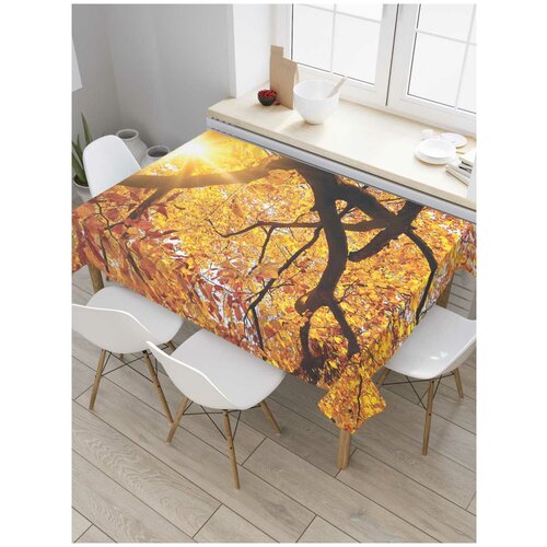 Скатерть прямоугольная JoyArty на кухонный стол "Осеннее солнце" из оксфорда, 120x145 см