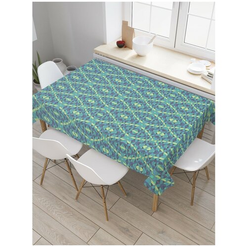 Скатерть прямоугольная JoyArty на кухонный стол "Геометрический орнамент" из оксфорда, 120x145 см