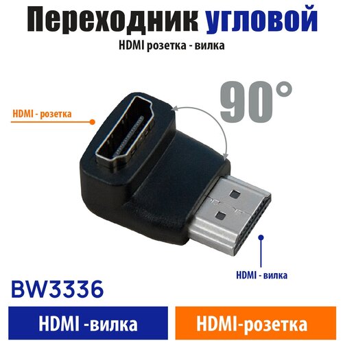 HDMI адаптер M/F 90 градусов угловой Belsis /BW3336
