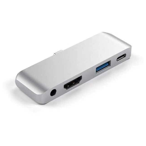 USB-концентратор (адаптер, переходник) Aluminum Type-C 4 в 1 (Silver) для MacBook 13