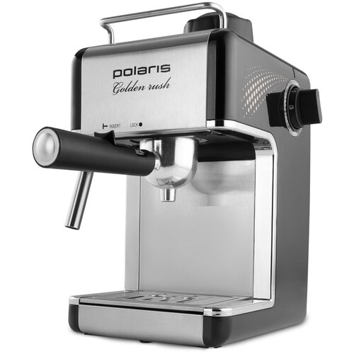 Кофеварка  рожковая Polaris PCM 4006A Golden rush, черный/серебряный