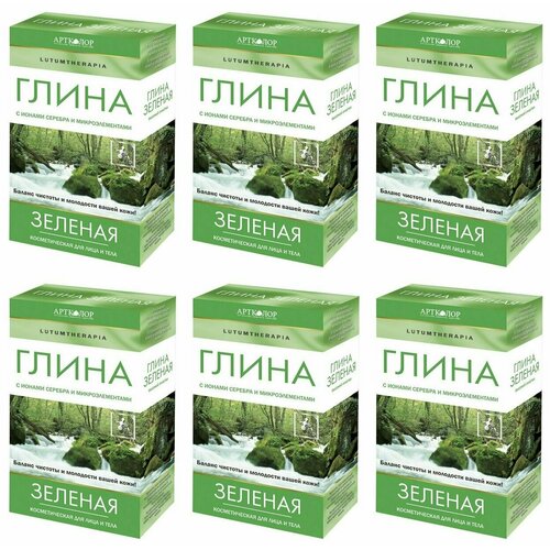 Артколор Глина косметическая зеленая для лица и тела Lutumtherapia 100 г, 6 уп.