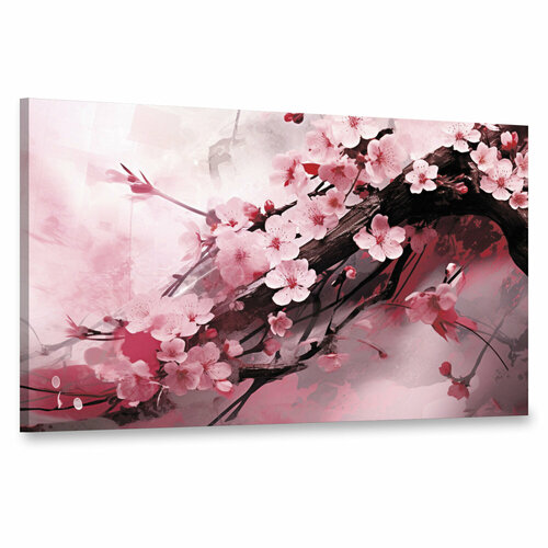 Интерьерная картина 100х60 "Сакура: японская красота"