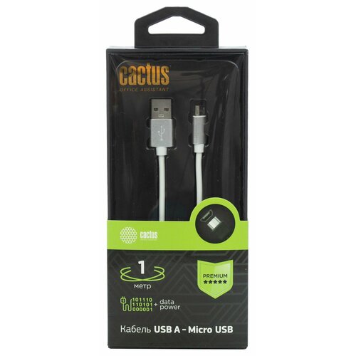 Кабель Cactus CS-USB. A. USB. MICRO-1 USB Type-C (m)-micro USB (m) 1м