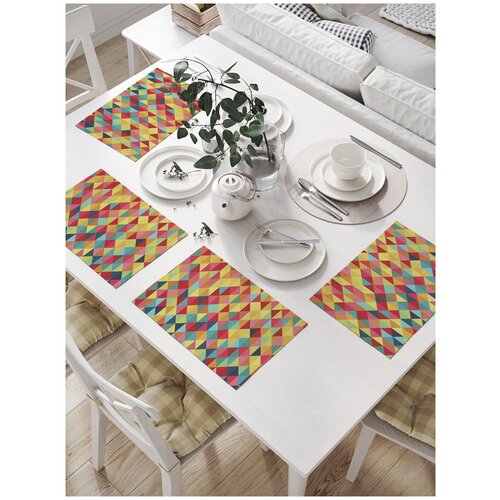 Комплект салфеток JoyArty "Абстрактный кубизм" для сервировки стола (32х46 см, 4 шт.)