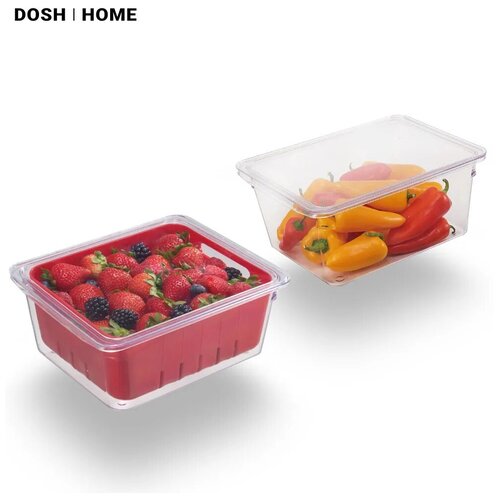 Органайзер для холодильника DOSH HOME ALIOT, набор контейнеров для овощей и фруктов, 3 предмета