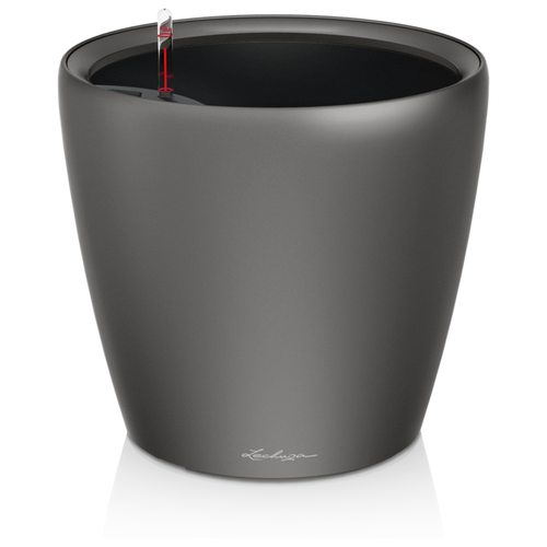 Кашпо LECHUZA с автополивом Classico LS, 40л, 49.5x46.5 см, антрацитовый металлик