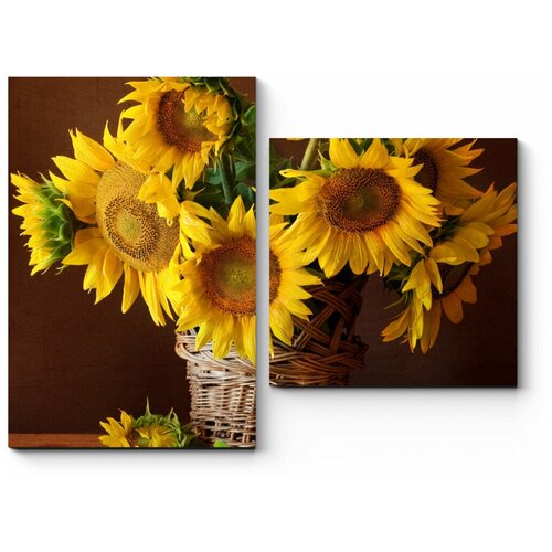 Модульная картина Солнечные цветы 90x68