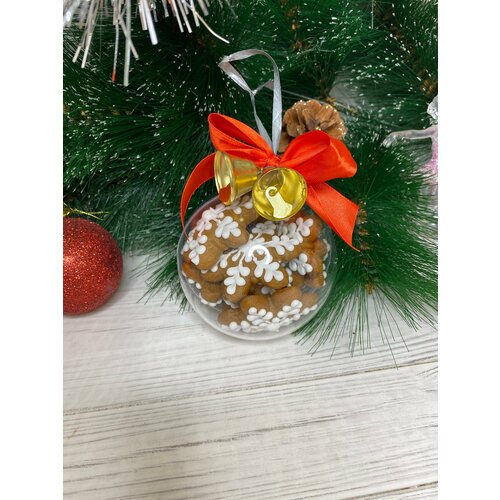 Елочный шар, подарок на Новый Год, снежинки с ручной росписью, 9 штук в наборе, пряники имбирные, рождественские