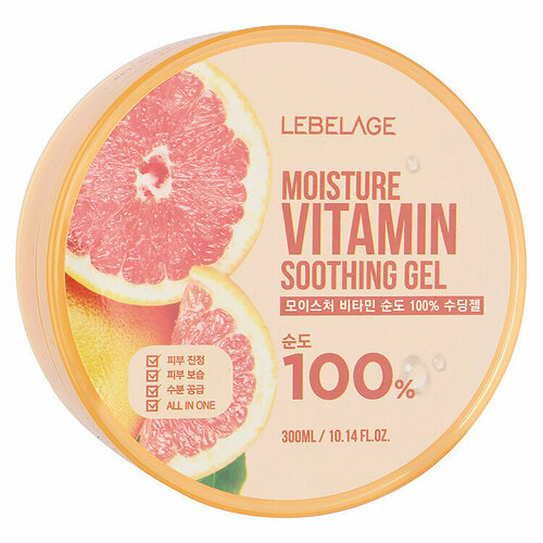 Гель для лица и тела восстанавливающий витаминный Lebelage Moisture Vitamin Purity 100% Soothing Gel, 300 мл