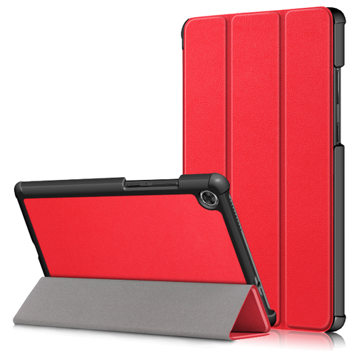 Чехол-обложка MyPads для Lenovo Tab M8 TB-8505F/X тонкий умный кожаный на пластиковой основе с трансформацией в подставку красный