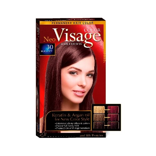 COLOR Visage Стойкая крем-краска для волос, 30 Бургунд / Burgundy, 50 мл