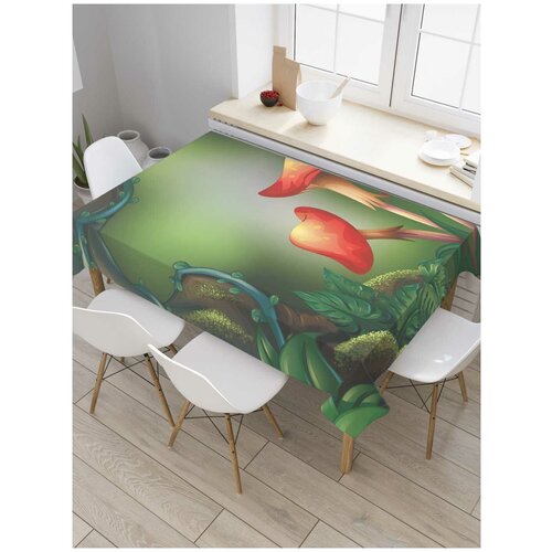 Скатерть прямоугольная JoyArty на кухонный стол "Три поганки" из оксфорда, 180x145 см