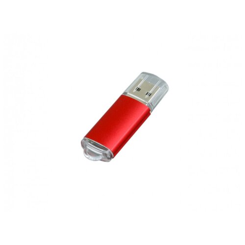 Металлическая флешка с прозрачным колпачком (32 Гб / GB USB 3.0 Красный/Red 018 MT282)