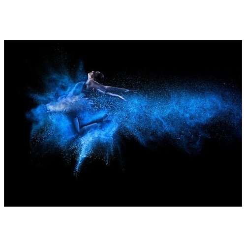 Постер на холсте Балет — балерина — синий танец 71см. x 50см.