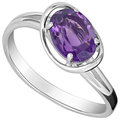 Кольцо Lazurit Online, серебро, 925 проба, аметист, размер 18.5, фиолетовый