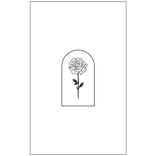 Постер / Плакат / Картина на холсте Линии - Роза в окне 50x70 см в подарочном тубусе