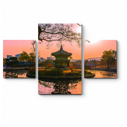 Модульная картина Чарующий закат по-корейски, Сеул 160x104